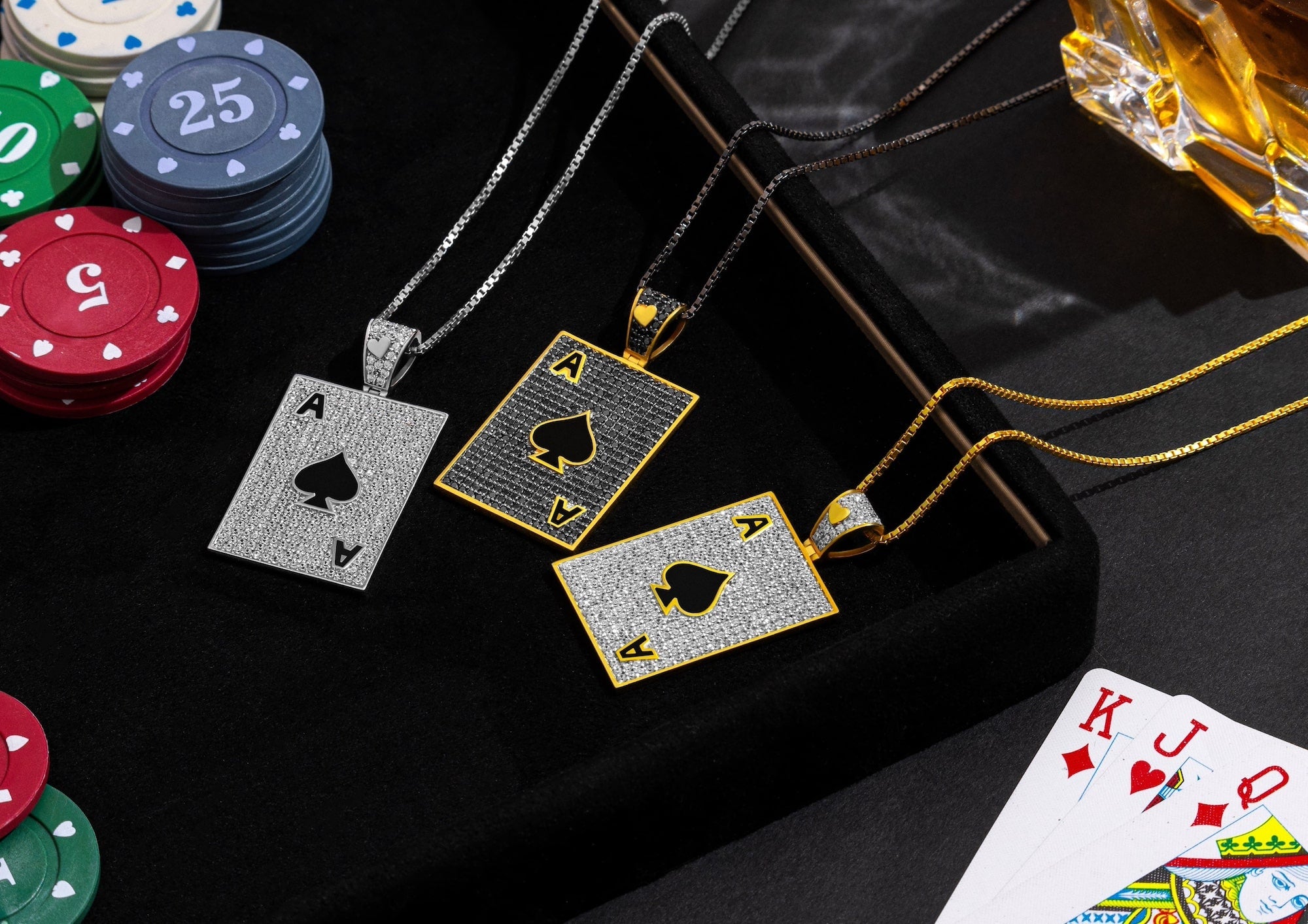 Ace of Spades Iced Out Silver Pendant For Men | Orionz Jewels