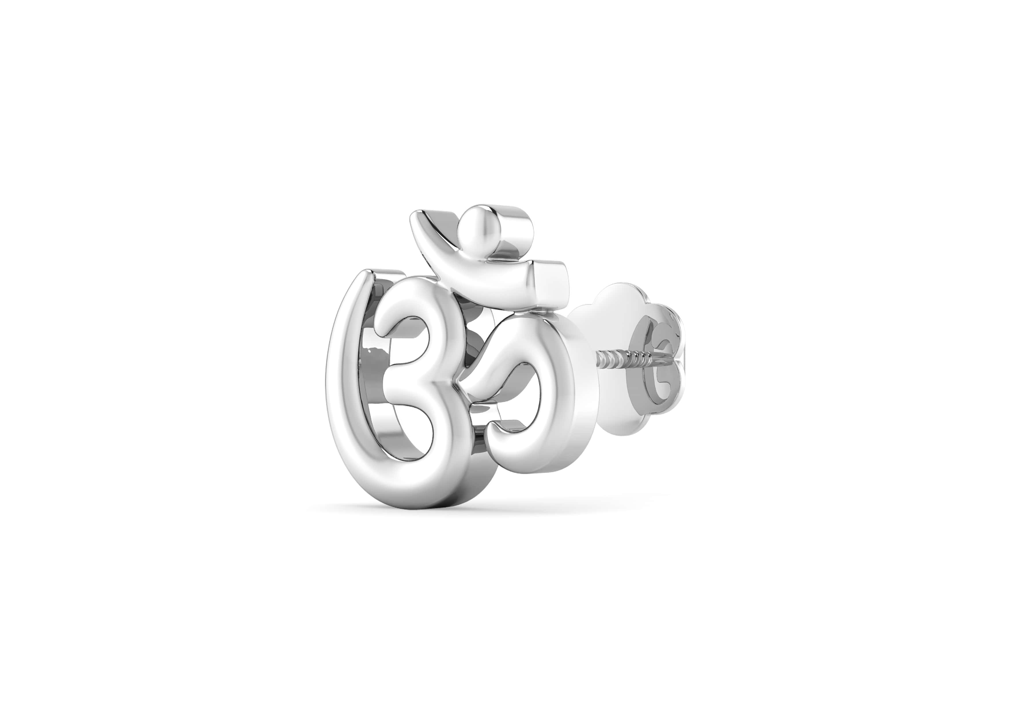 Classic Om Ear Stud for Men in Silver Online