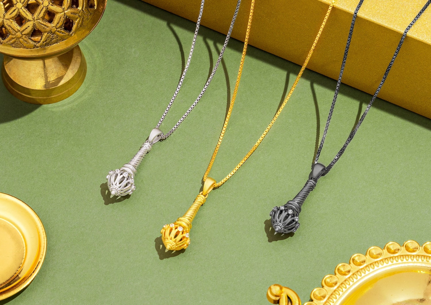 Lord Hanuman Gada Gold Pendant for Men | Orionz Jewels