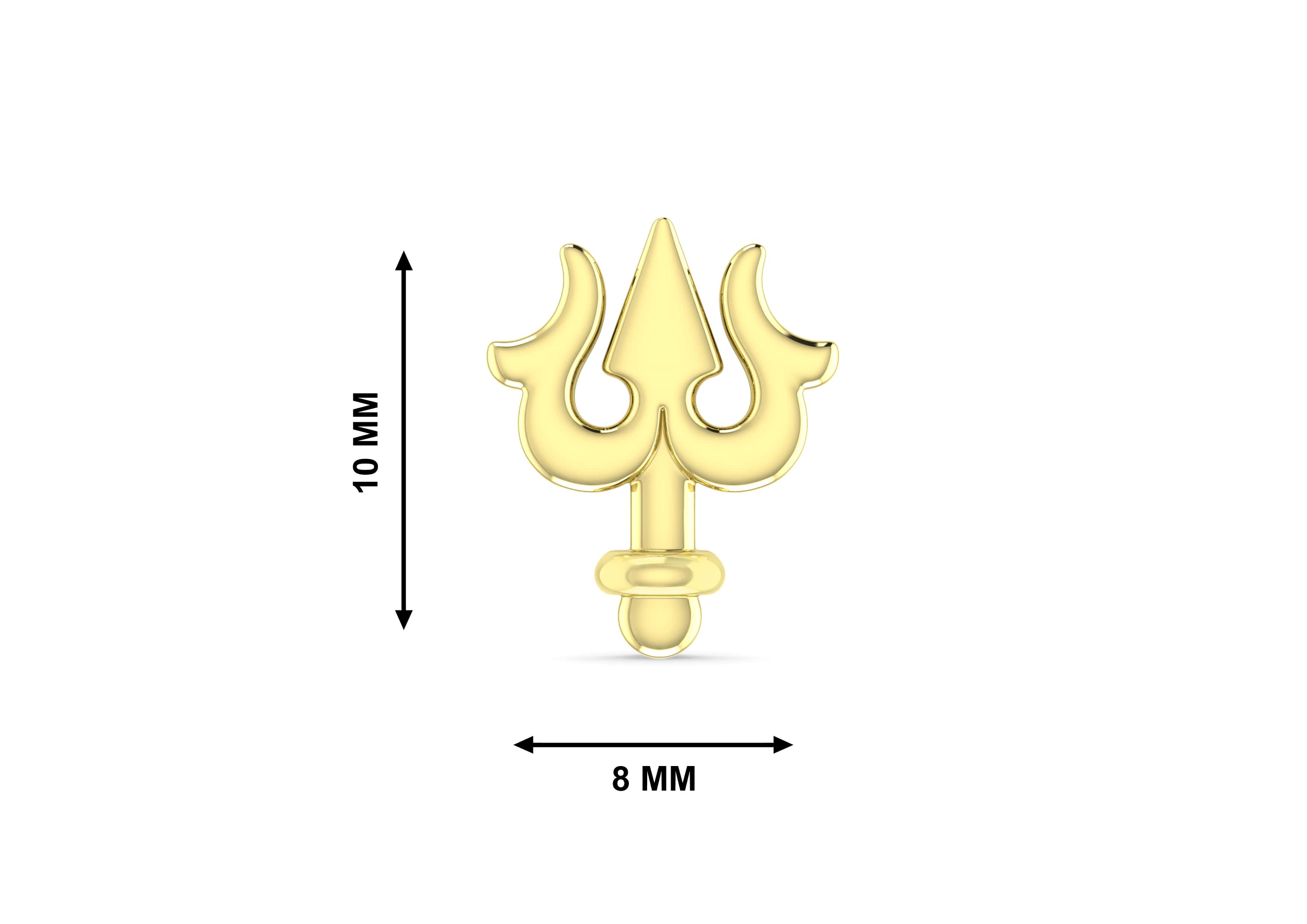 Shiva Trishul Gold Ear Stud for Men | Orionz Jewels