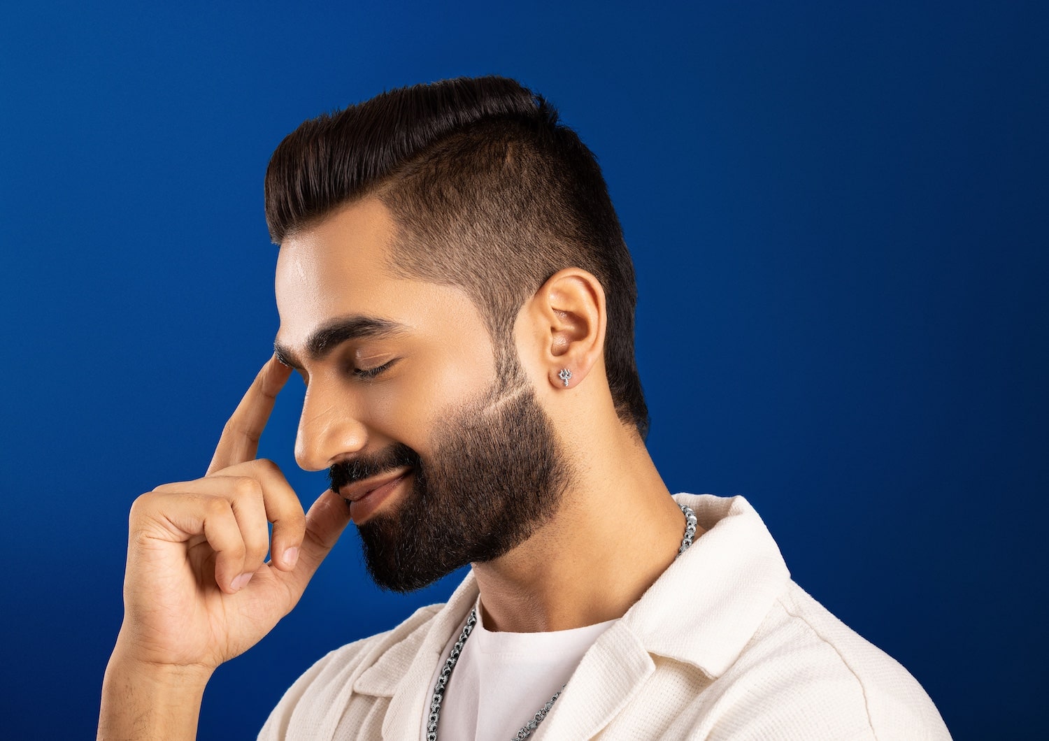 Shiva Trishul Gold Ear Stud for Men | Orionz Jewels