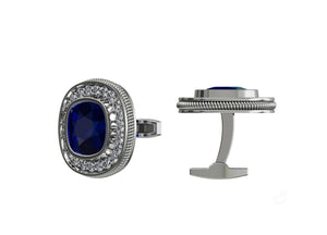 Regal Blue Stone Cufflinks for Men | Orionz Jewels