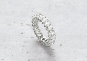 Elliptical Eternity Silver Ring For Women | Orionz Jewels