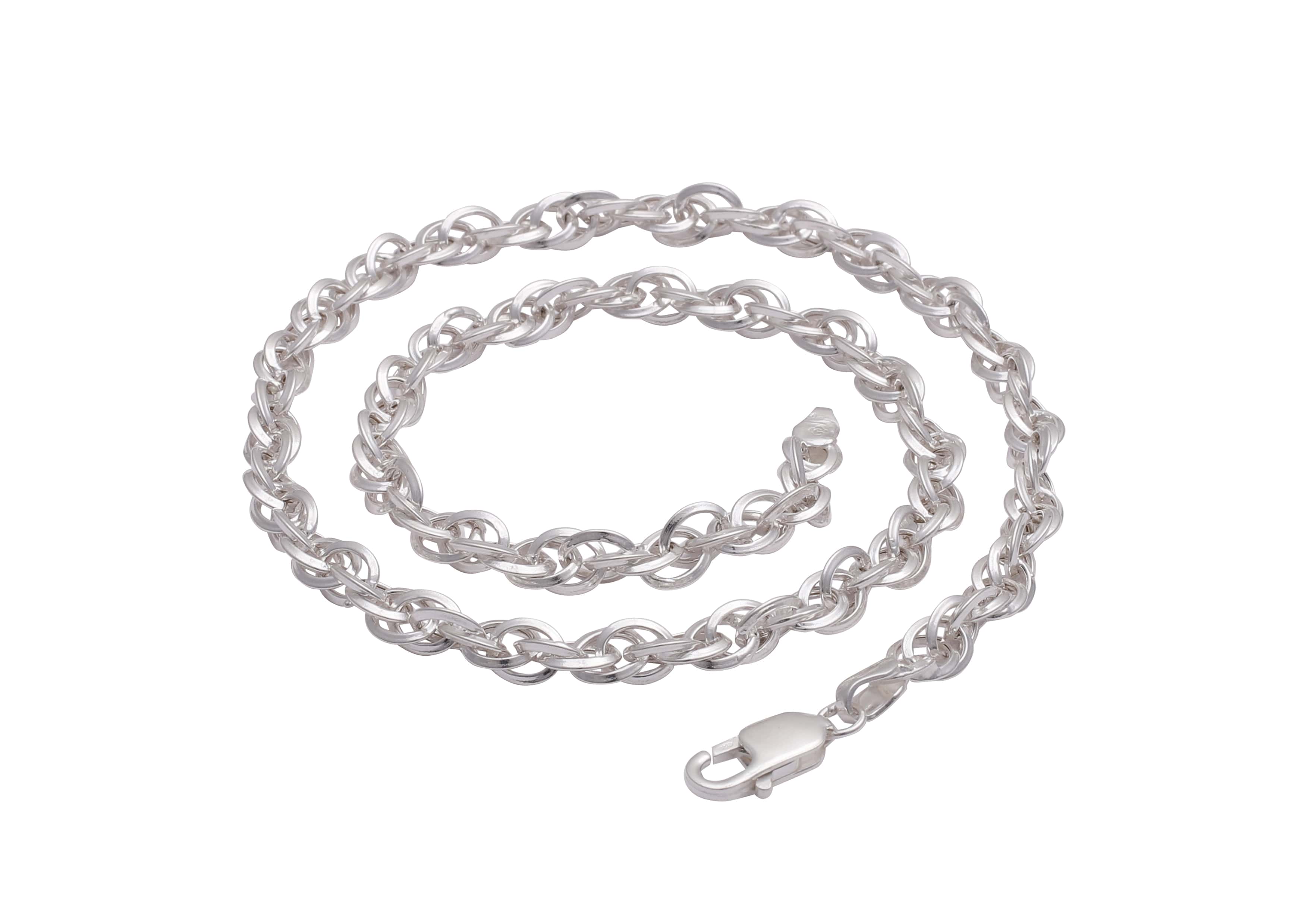 Shop Intertwined Rope Link Silver Chain for Men
